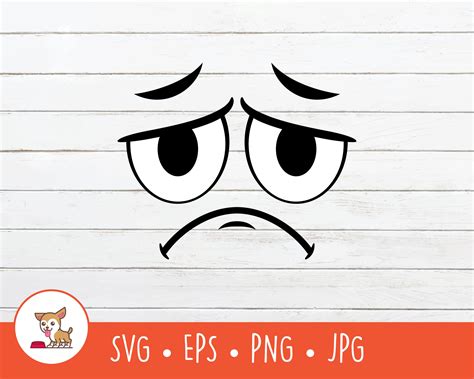 Sad Face Clipart Sad Face Svg Vector Sad Expression Cut File For