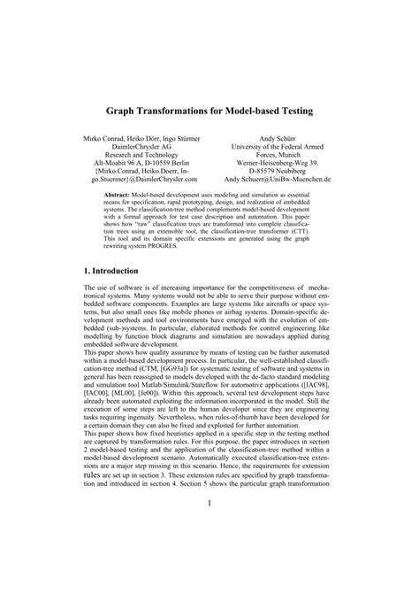 Pdf Graph Transformations For Model Based Testing