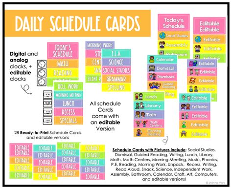 Structured Success Visual Schedule Cards For Elementary Learners Shayna Vohs
