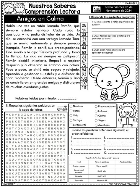 3º Cuadernillo De Comprensión Lectora Habilidades Matemáticas Noviembre
