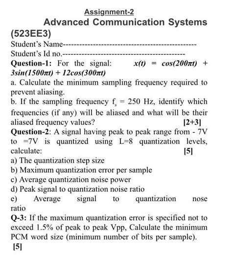 Solved Assignment 2advanced Communication Systems