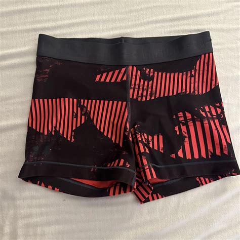 Under Armour Redblack Compression Shorts Used Twice Depop