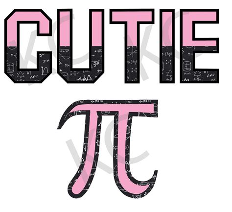 Cutie Pi Girls Pink And Black Math Equation Png Digital File Great For