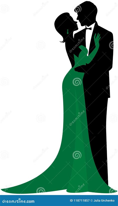 Vector Silhouette In Love Couple In Embrace 118711857