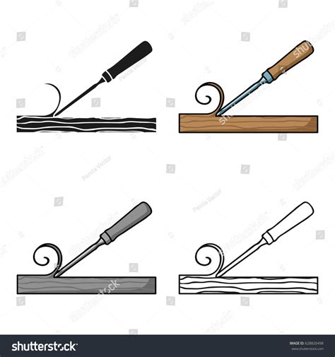 Chisel Icon Cartoon Style Isolated On Stock Vector Royalty Free 628820498 Shutterstock