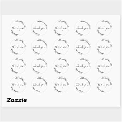 Elegant Botanical Wreath Thank You Classic Round Sticker Zazzle