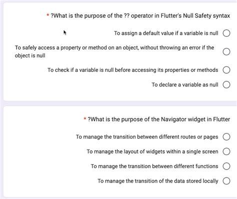 Solved What Is The Purpose Of The Operator In Flutter S Chegg