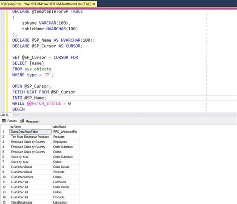 Sql Serverda Stored Prosedürlerin Kullandığı Tabloları Bulmak Sql