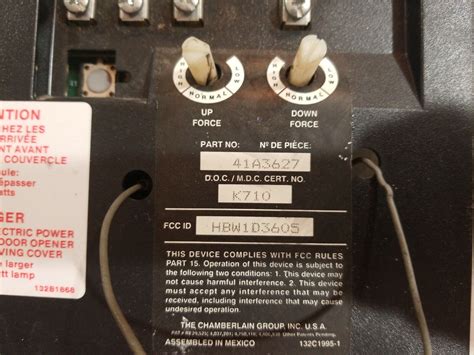 Liftmaster Chamberlain 41a3627 Garage Door Operator Circuit Logic Boar