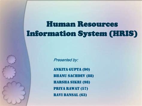 Ppt Human Resources Information System Hris Powerpoint Presentation