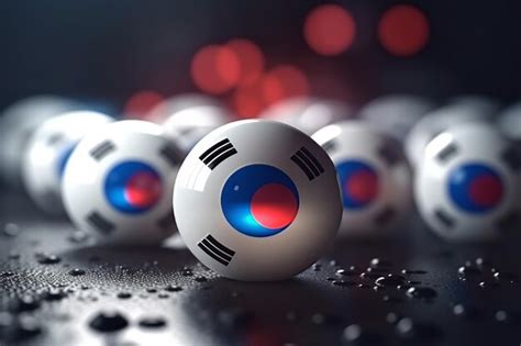 3d 렌더링 미니멀리스트 한국 국기 보케 배경미니멀 심볼 생성 Ai 포함 프리미엄 사진