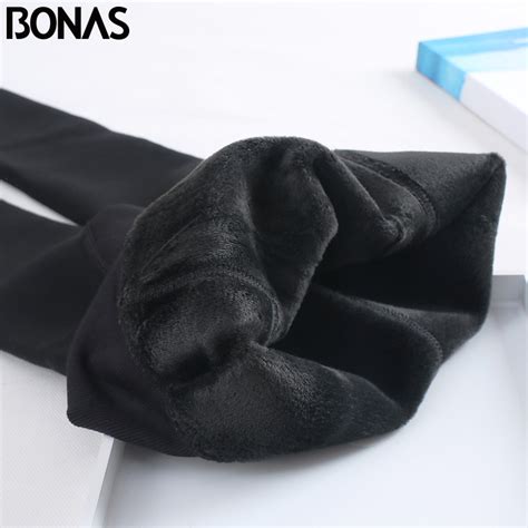 Bonas Winter Warm Pantyhose Tights High Elastic Waist Velvet Legins
