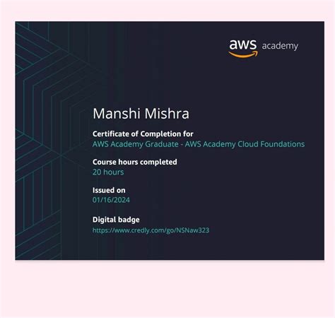 manshi mishra on linkedin aws cloudfoundation continuouslearning