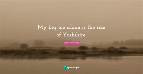 My Big Toe Alone Is The Size Of Yorkshire Quote By Andrew Marr