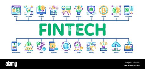 Fintech Innovation Minimal Infographic Banner Vector Stock Vector Image