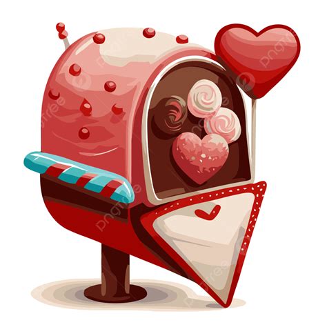 Valentine Mailbox Vector Sticker Clipart Valentine S Day Mailbox With