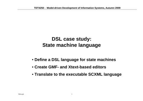 PDF DSL Case Study State Machine Language PDF FileCase Study State Machine Language