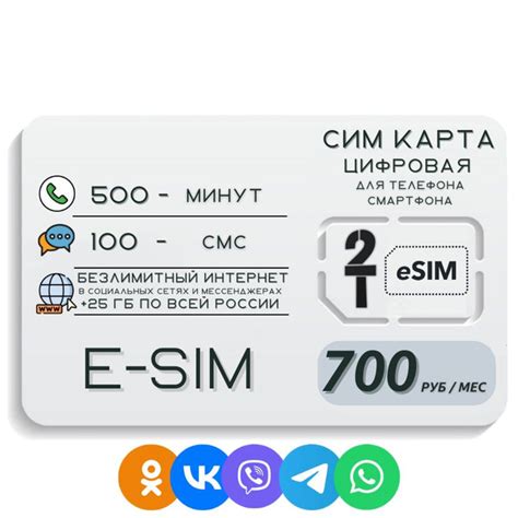 Sim карта E Sim Цифровая Сим карта Безлимитный интернет в социальных