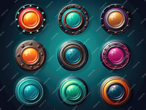 Premium Ai Image Casual Game 2d Buttons Juicy Casual Colors Mobile Application Web Ui Made