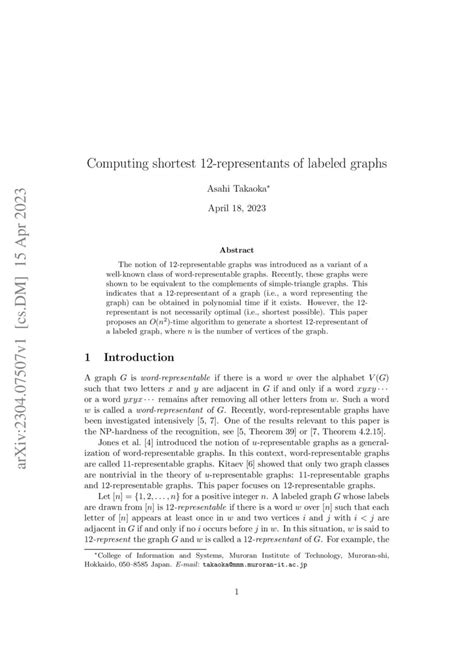Computing Shortest Representants Of Labeled Graphs Deepai