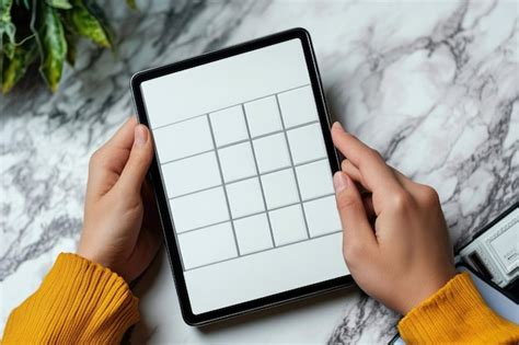 Person Playing Sudoku On A Tablet Premium Ai Generated Image