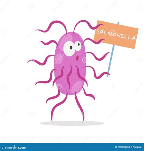 Salmonella Bacteria Disease Cell Vector Cartoon Stock Vector Illustration Of Microbe Cell