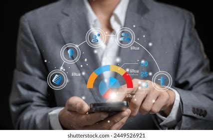 Businessman Analyze Visualize Complex Information Using Stock Photo