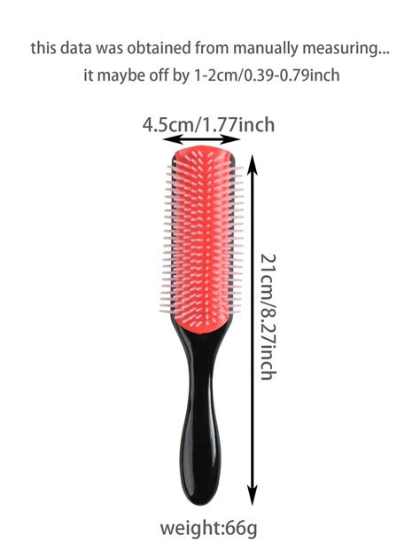 1pc 9 Row Nylon Hair Brush Anti Static Rubber Pad Hair Styling Brush