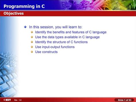 C Programming Session 01 Ppt
