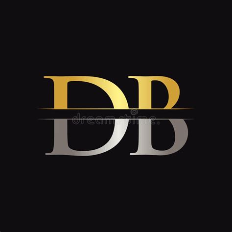 Initial Db Letter Logo Design Vector With Gold And Silver Color Db