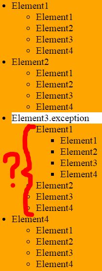 Css How To Select All Elements Excluding A Specific One Along With