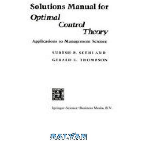 خرید و قیمت دانلود کتاب Solutions Manual For Optimal Control Theory