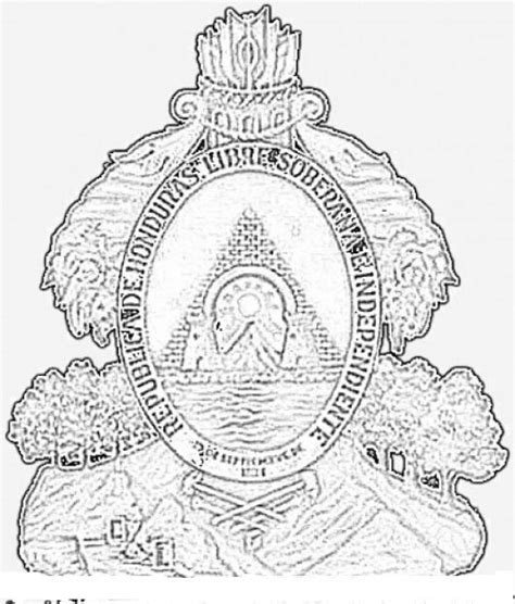 COLOREA TUS DIBUJOS Dibujo Del Escudo Nacional Del Pais De Honduras