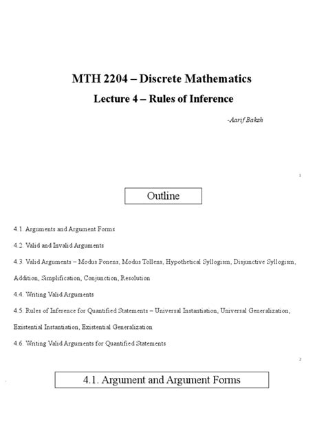 Lecture 4 Rules Of Inference Pdf