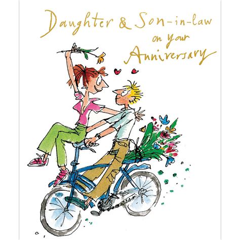 Son And Daughter In Law Gold Foiled Anniversary Greeting Card Cards