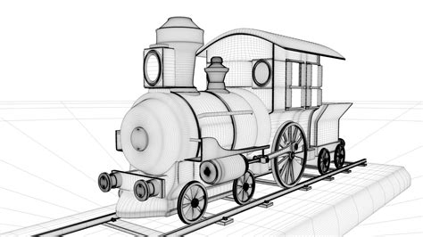 증기 기관차 모형 3d 모델 24 C4d Free3d