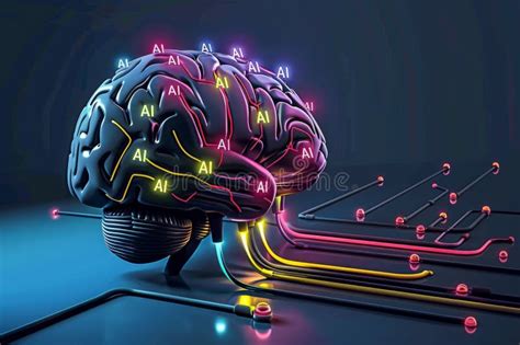 Ai Brain With Digital Neural Network Showcasing Advanced Technology And Artificial Intelligence