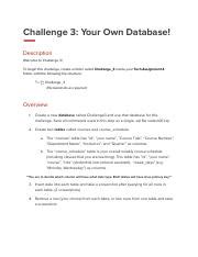 Challenge Your Own Database Pdf Challenge Your Own Database