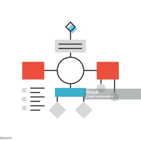 Workflow Chart Flat Line Icon Concept Stock Illustration Download