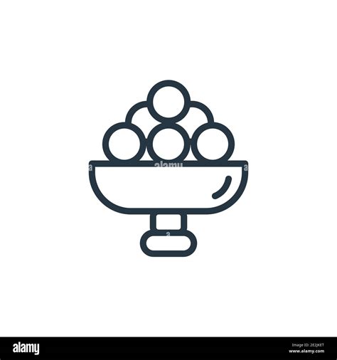 Laddu Outline Vector Icon Thin Line Black Laddu Icon Flat Vector