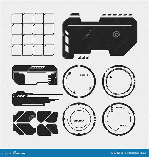 Hud Futuristic Frame Border Game Swag Elements Pack Panel Cyber Sci Fi Icon Symbol Cyberpunk