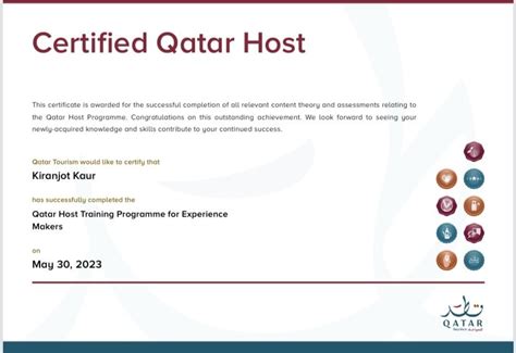Kiranjot Kaur On Linkedin Trainingprogram Qatarhost Certified Tourism