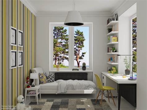 Дизайн проект детской комнаты для разнополых детей