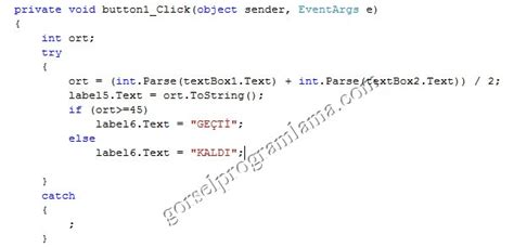 Gorsel Programlama If Else Yapısı C Ders 6