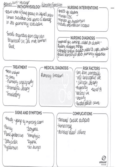 Basic Concept Map For Pulmonary Embolism NUR 212 MEDSURG Stuvia US