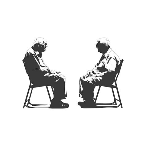 Two Elderly Men In Chairs Facing Each Other Premium Ai Generated Vector