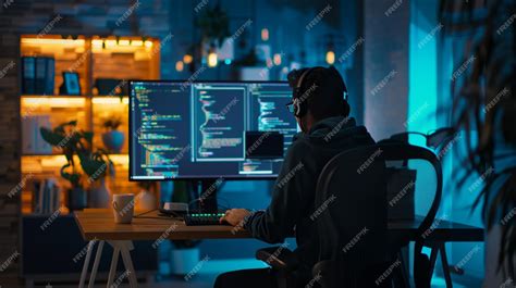 Modern Html Coding Session With Responsive Design Premium Ai Generated Image