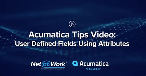 Acumatica Tips Video User Defined Fields Using Attributes