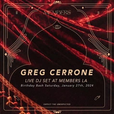 Stream Greg Cerrone Live Dj Set At Members Bday Bash Jan 27 2024 By Greg Cerrone Listen