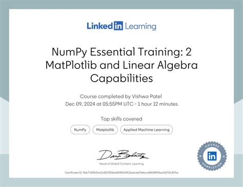 Vishwa Patel On Linkedin Certificate Of Completion